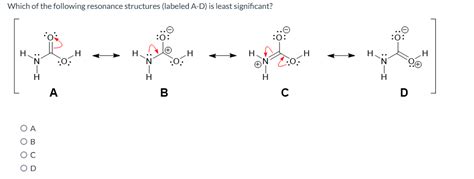 Solved Which Of The Following Resonance Structures Labeled Chegg