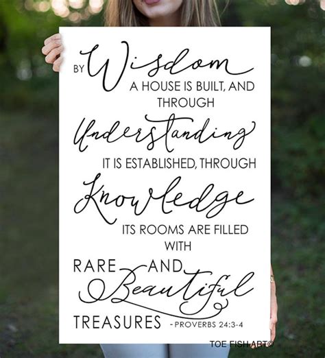 By Wisdom A House Is Built Scripture Sign Proverbs 243 4 Farmhouse