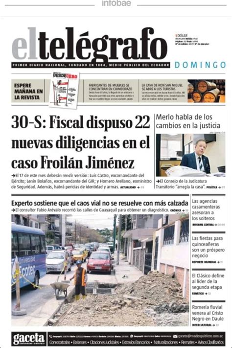 El Telegrafo Ecuador 09 De Septiembre De 2018 Infobae