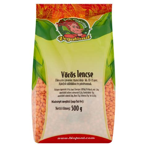 Vegabond Vörös Lencse 500 G Biopont Hu