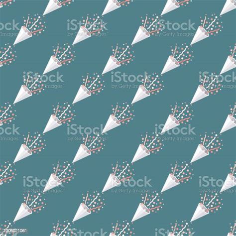 Girl Confetti Gender Reveal Pattern Stock Illustration Download Image