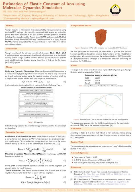 Pdf Estimation Of Elastic Constant Of Iron Using Molecular Dynamics Simulation