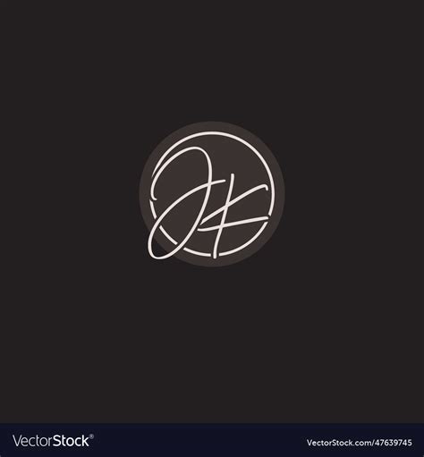 Initials Jk Logo Monogram With Simple Circle Line Vector Image