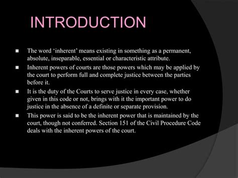 Inherent Powers Of The Court Under Cpc Ppt