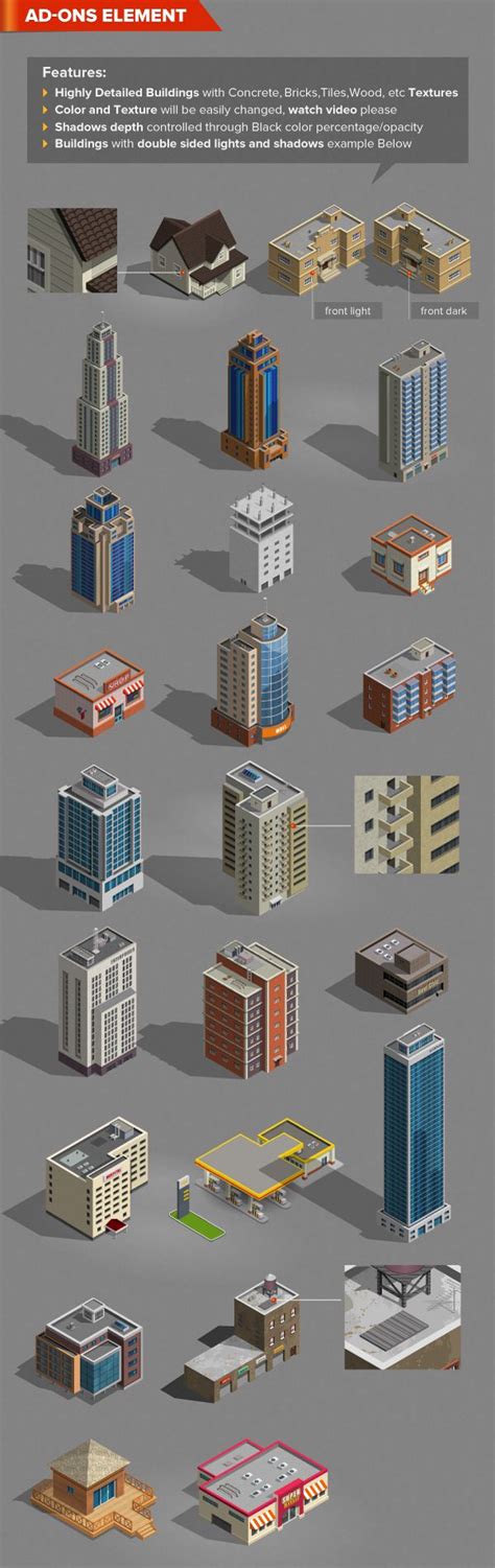 Isometric Map Generator 건물 빌딩 건축물
