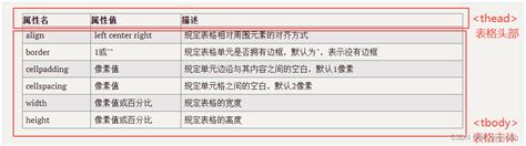 6 表格标签table表头1个th2个 Csdn博客