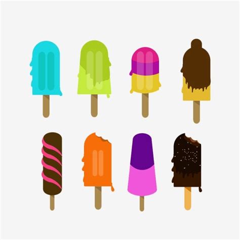 아이스크림 Png 세트 아이스크림 클립 아트 초콜릿 맛 스틱 콘 니스 크림 Png 일러스트 및 벡터 에 대한 무료