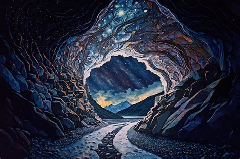Premium Ai Image A Magical Tunnel Leading Into Outer Space Neural Network Ai Generated