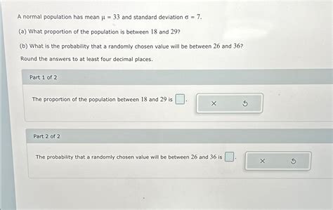 Solved A Normal Population Has Mean μ 33 ﻿and Standard