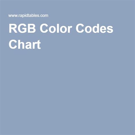 RGB Color Codes Chart