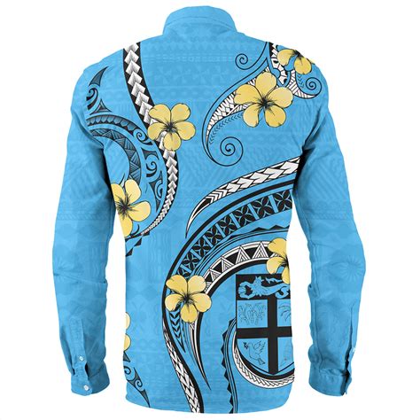 Fiji Long Sleeve Shirt Fiji Bula Style Plumeria Flower
