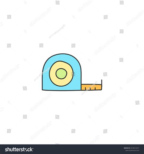 Construction Measurement Measuring Tape Tool Icon Stock Vector Royalty