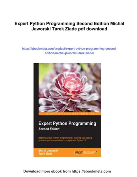 Expert Python Programming Second Edition Michal Jaworski Tarek Ziade Pdf