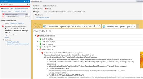 C Coded Ui Test Explorer And Html Log Treat Multiple Test Method