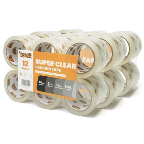 Ruban Adhésif D Emballage Transparent Mm X M Super Transparent Très Résistant Mil