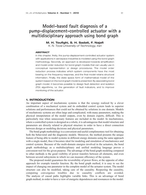 Pdf Model—based Fault Diagnosis Of A Pump Displacement Controlled Actuator With A