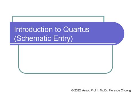 Pre Lab Activity Schematic Design Entry Introduction To Quartus Schematic Entry