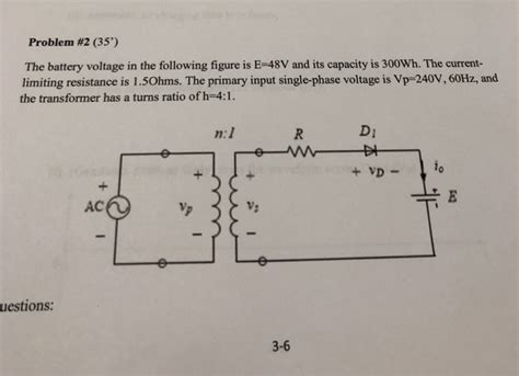 Solved Problem The Battery Voltage In The Following Chegg Com