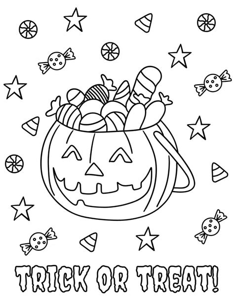 A Trick Or Treat Halloween Coloring Page