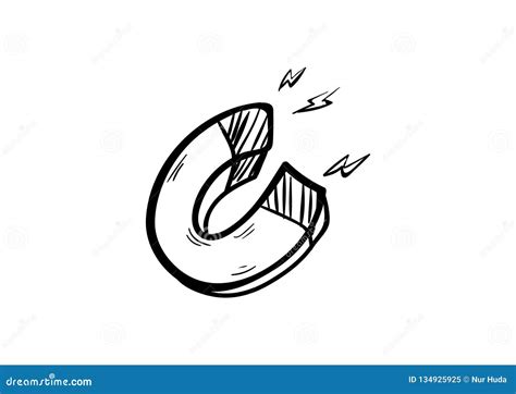 Magnet Doodle Icon Vector With Hand Draw Stock Illustration