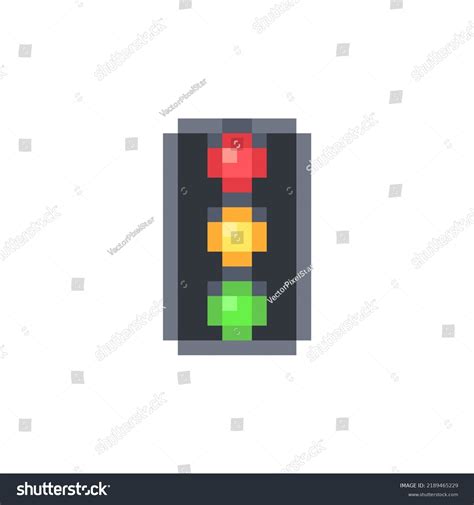Vertical Traffic Light Pixel Art Flat Stock Vector Royalty Free