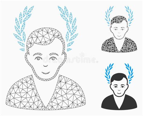 Man Glory Vector Mesh Network Model And Triangle Mosaic Icon Stock Vector Illustration Of