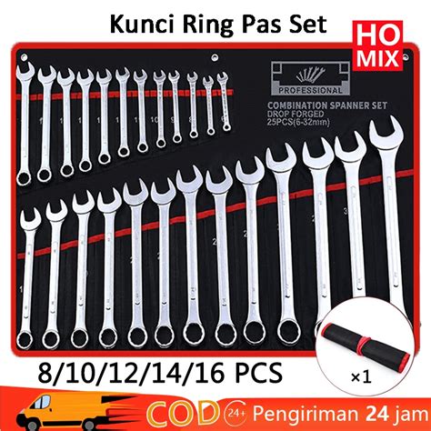 Jual Homix Kunci Ring Pas Set 8 16 Pcs 6 32mm Kunci Paskunci Ring Pas