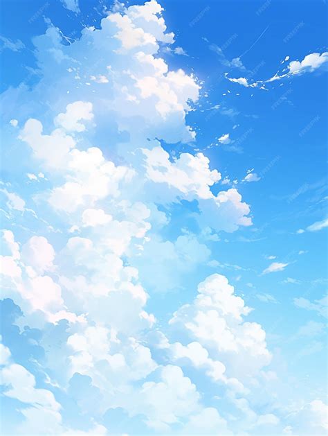 Premium Ai Image Blue Sky Background Illustration Template