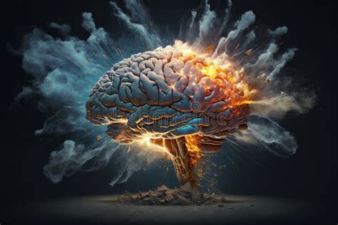 Concept Art Of A Human Brain Exploding With Knowledge And Creativity