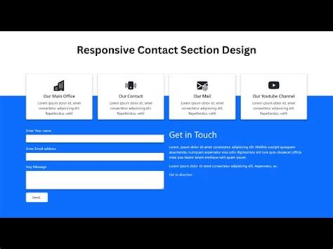 Responsive Contact Us Page Design Using Html CSS HTML Responsive Web