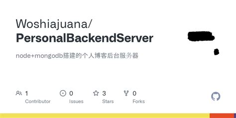 Github Woshiajuana Personalbackendserver Node Mongodb