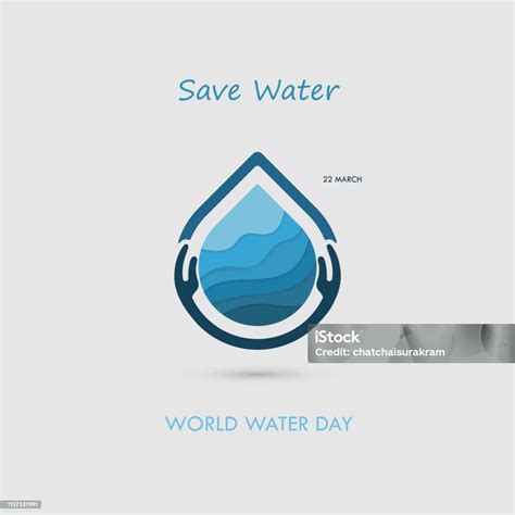 물 파도 아이콘 벡터 로고 디자인 서식 파일 손과 물 드롭 세계 물의 날 아이콘입니다 인사말 카드와 포스터에 대 한 세계 물 하루 아이디어 캠페인 벡터 일러스트 3월에 대한