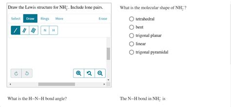 Solved Draw The Lewis Structure For Nh Include Lone Pairs