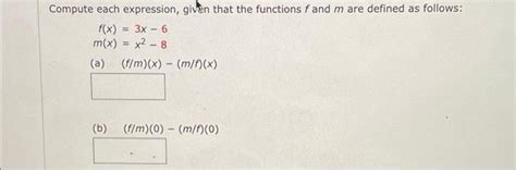 solved compute each expression given that the functions