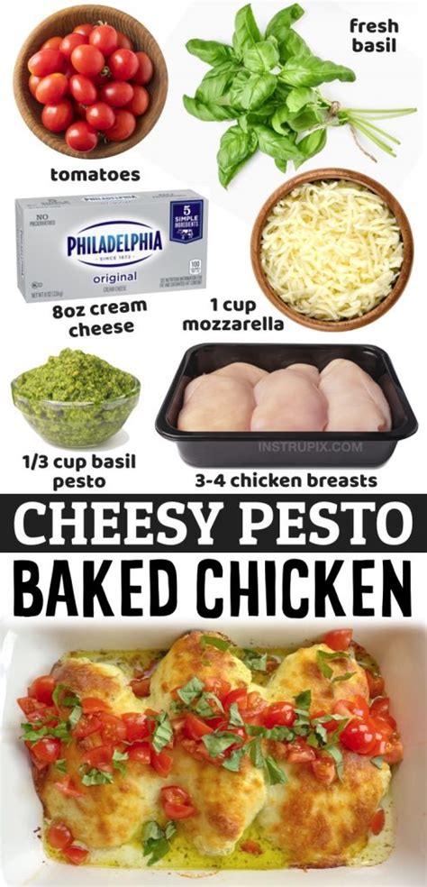 Cheesy Pesto Baked Chicken