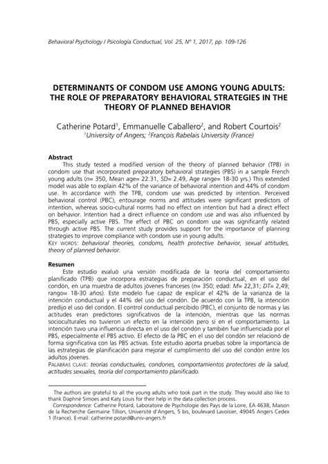 Pdf Determinants Of Condom Use Among Young Adults The Role Of