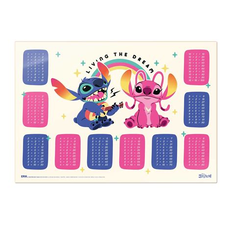 Stitch Multiplication Table Desk Mat Merchoid International