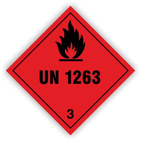 Gefahrzettel Kl 3 Un 1263 Aufkleber Blatt Oder Rollenware
