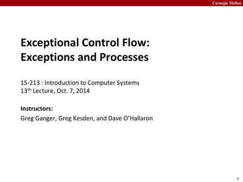 Exceptional Control Flow Exceptions And Processes