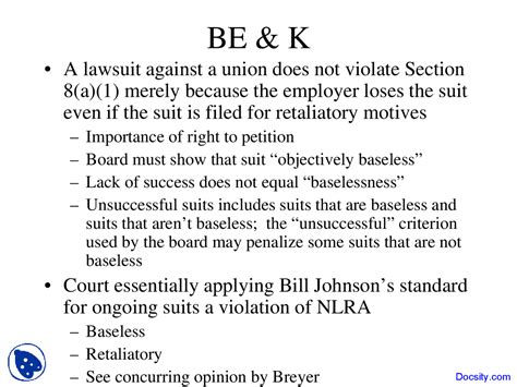 Lawsuit Labor Law Lecture Slides Docsity