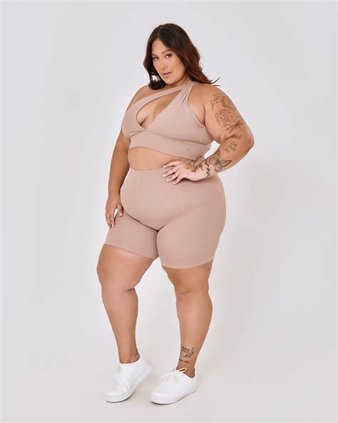 Short Recortes Plus Size Nude Power Fit