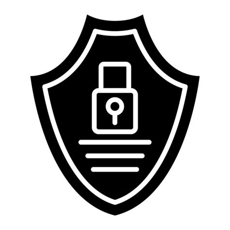 Premium Vector Security Shield Glyph Solid Black Illustration