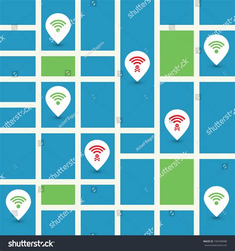 Unsecured Public Wireless Hotspots Design With Royalty Free Stock Vector Avopix