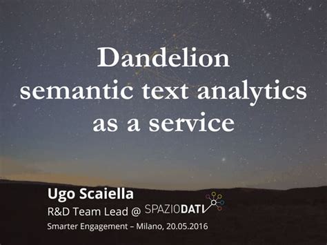 Dandelion Semantic Text Analytics As A Service Pdf