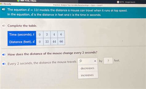 Resuelto Math To Ds I Ready I Ready Practice Analyze Two Variable