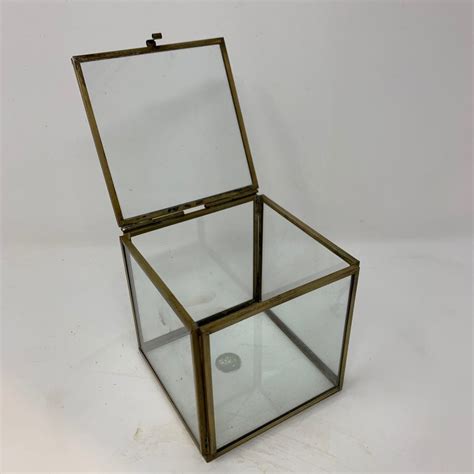 Glass And Brass Cube Flowers Talk Tivoli