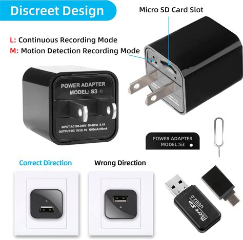 Skyszj Hidden Camera Spy Camera Mini Spy Camera Nanny Cam Hidden Spy Cam Usb Charger Camera