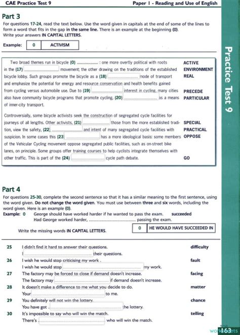 Reading And Use Of English Parts 3 4 Interactive Worksheet