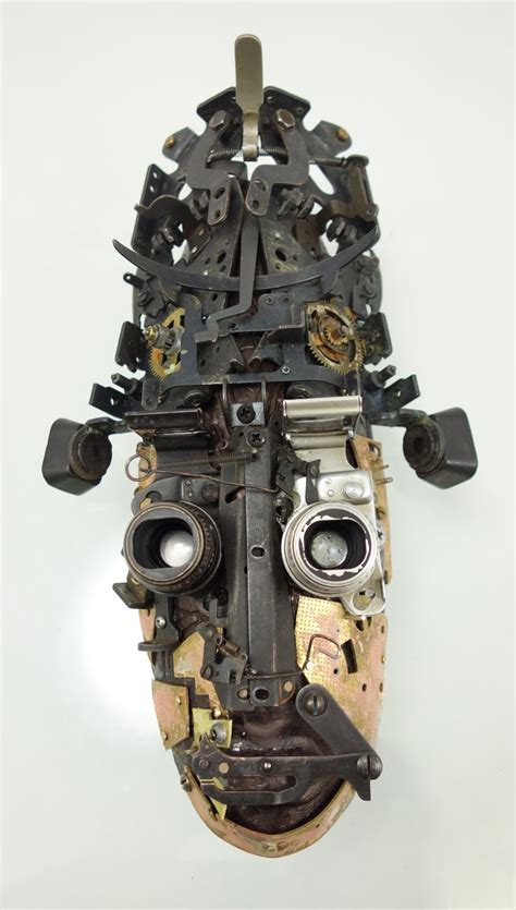 Spearthrower Owl Mayan King Found Object Assemblage By Assemblique