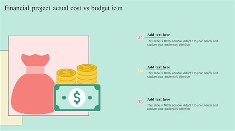 financial project actual cost vs budget icon ppt powerpoint
